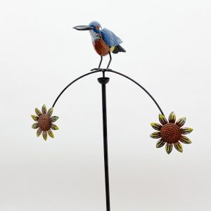 Bird Balancing Garden Stake - Metal - L60 x W60 x H110 cm