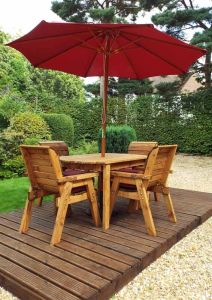 Four Seater Rectangular Table Set with Cushions - W220 x D190 x H98 ...