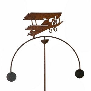 Tiger Moth Double Wind Rocker - W54 x H148.5 cm - Bare Metal/Ready to Rust