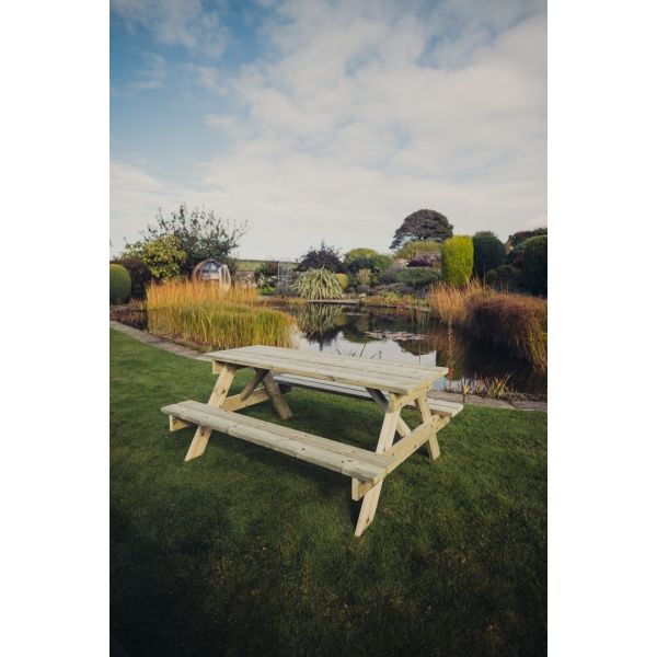 Traditional Picnic Table - Timber - L179.5 x W143.5 x H76 cm ...