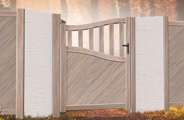 Pedestrian Gate 1000x1800mm Wood - Diagonal Solid Infill and Bell ...