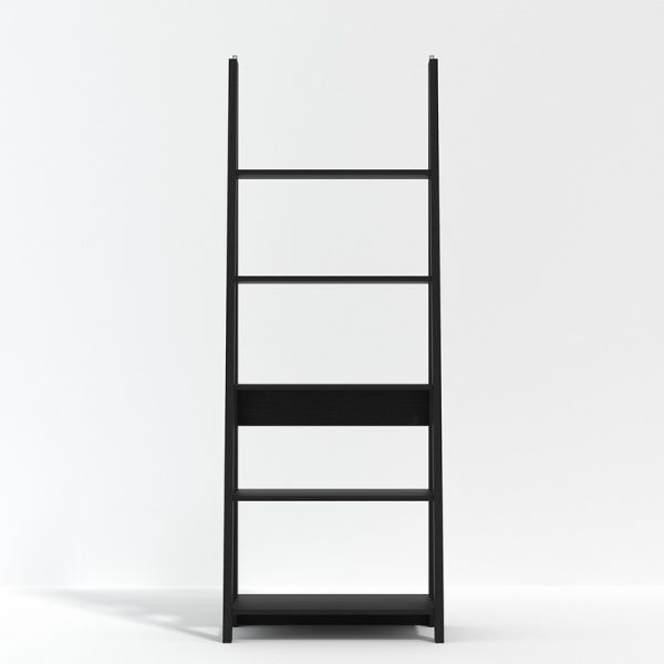 Tiva Ladder Bookcase MDF L38.6 x W64 x H175.4 cm Black